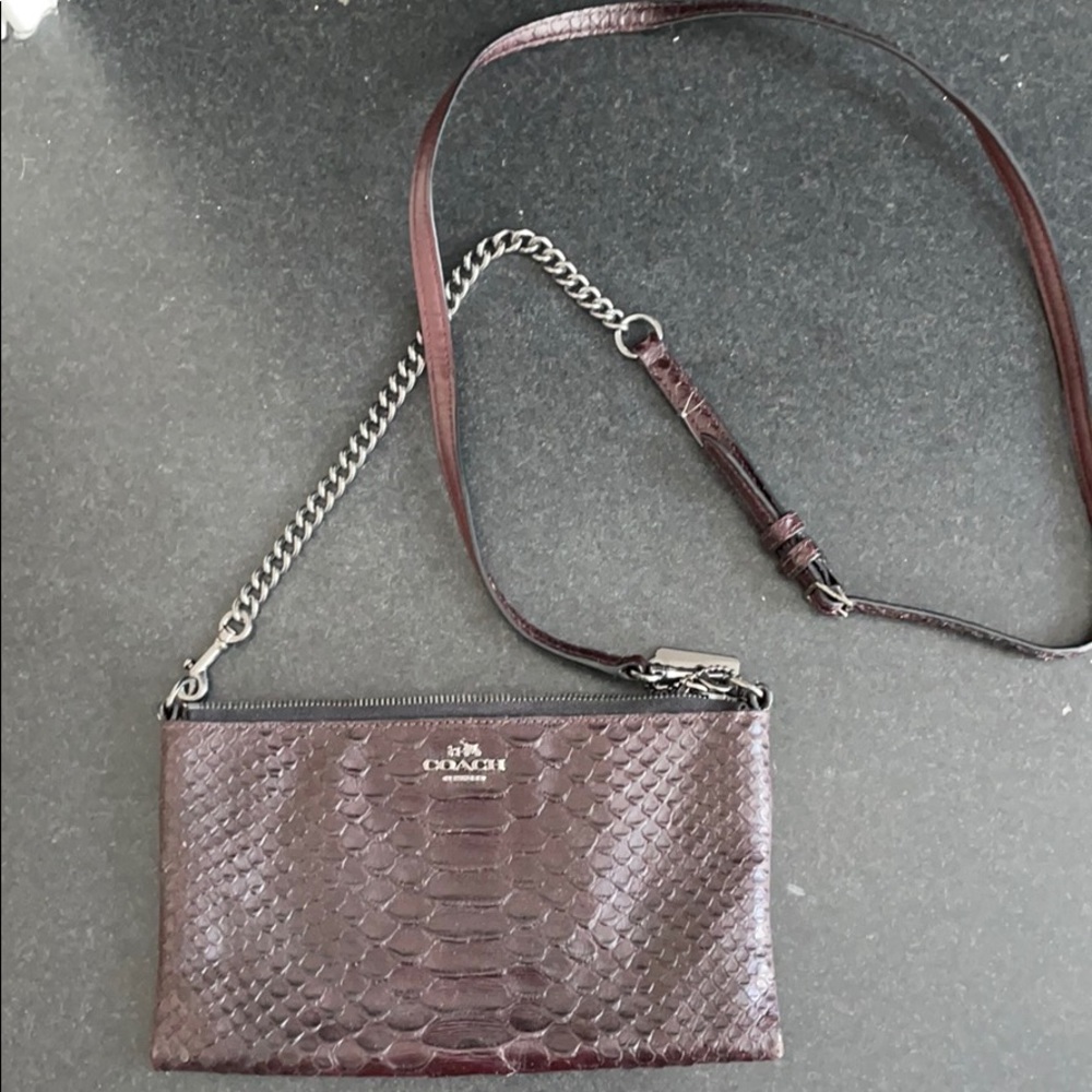 Coach Merlot Embossed Python Crossbody New Wo Tags - Gem